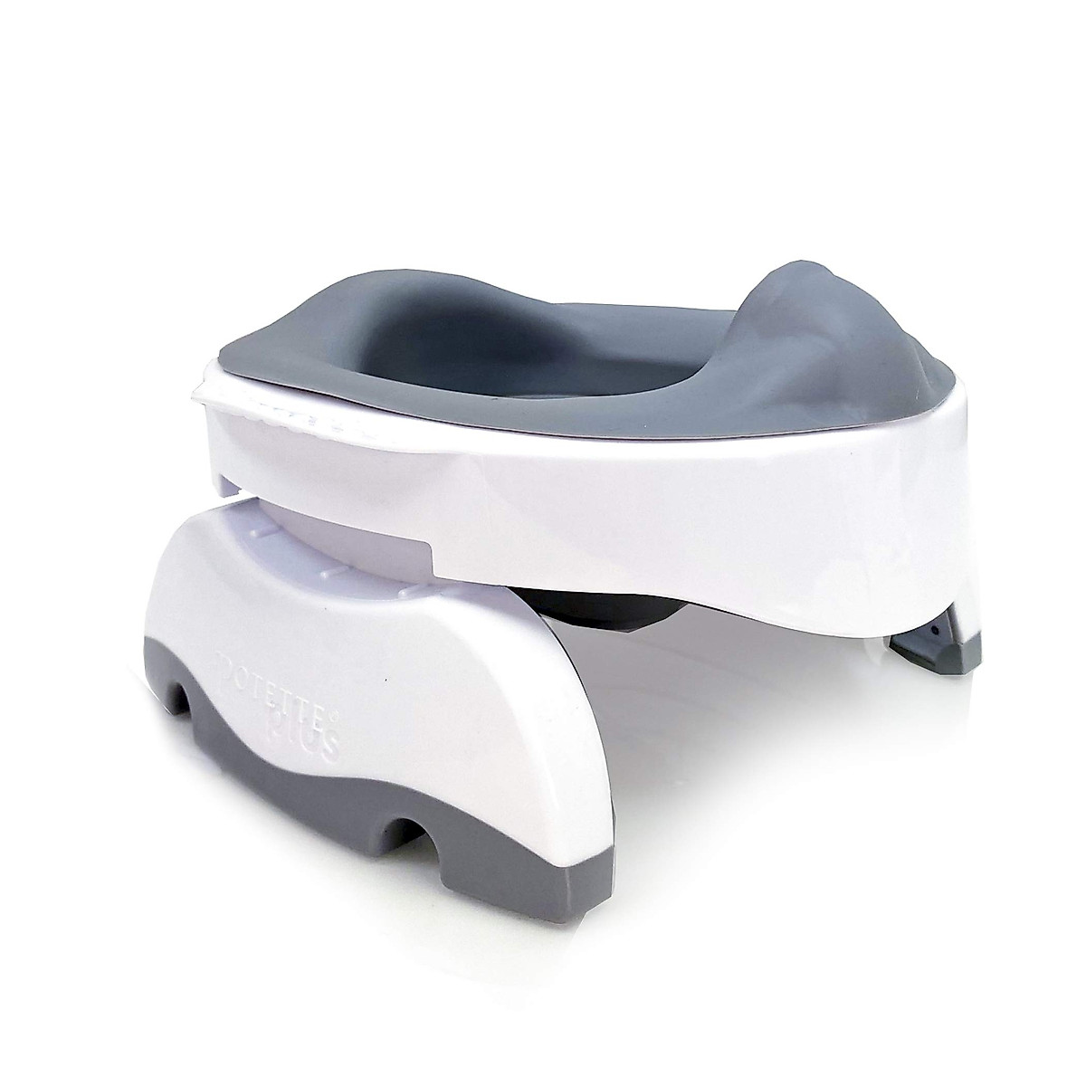 Potette Plus Premium Potty Value Pack: Kalencom 2in1 Potette Plus Premium Portable Potty and Premium Reusable Collapsible Liner for Home Use (White/Gray)