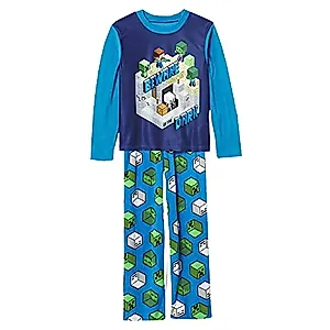 Minecraft Boys' Pajama Set, Beware of Dark, 8