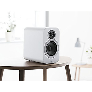 Q Acoustics 3020i Bookshelf Speakers Pair Arctic White - 2-way Reflex Enclosure Type, 5" Bass Driver, 0.9" Tweeter - Stereo Speakers/Passive Speakers for Home Theater Sound System
