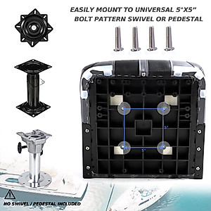 SUNDGORA Marine Low Back Folding Boat Seat,Stainless Steel Screws Included,Charcoal/Black(2 Seats)