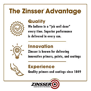 Rust-Oleum Zinsser 03504 Cover Stain Interior/Exterior Oil Primer Sealer, 1-Quart, White