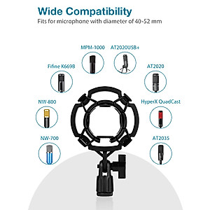 InnoGear Microphone Stand Mic Boom Arm for Blue Yeti HyperX QuadCast S SoloCast Snowball Fifine K669B and other Mic, with Shock Mount Windscreen Pop Filter Mic Clip Holder Cable Ties, Medium