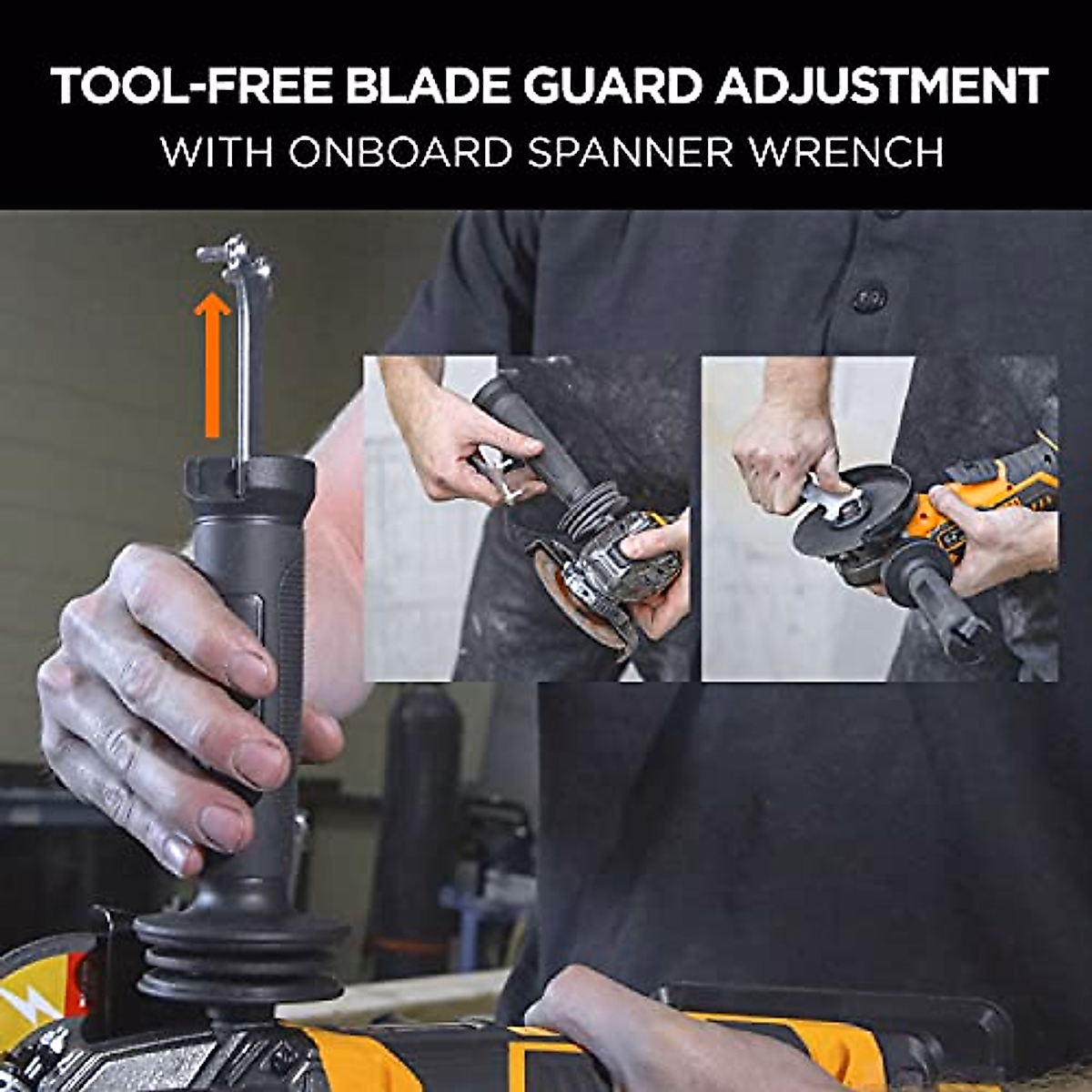 MOTORHEAD 20V ULTRA 4-1/2 inch Cordless Angle Grinder, Lithium-Ion, 10000RPM, 3 Position Handle, Paddle Switch, 2Ah Battery, Quick Charger, Bag, (3) Cutting, Grinding & Polishing Wheels, USA-Based