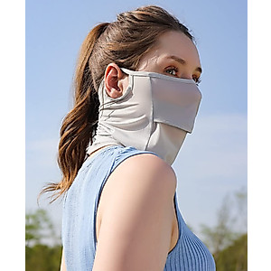 Neck Gaiter Balaclava Sun Protective Face Bandana with Ear Loops Ice Silk Veil UV Protection Face Cover for Summer Outdoor Activities