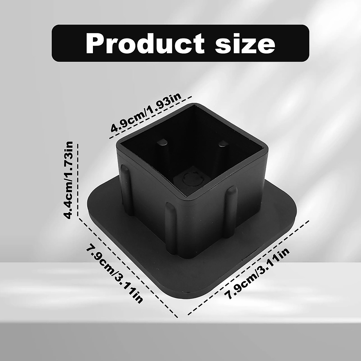 Trailer Hook Dust-Proof Plug, 3.1In * 3.1In * 1.9In, Square Mouth Protection Cover Traction Cover Suitable for Most Cars and Trailers, Car Accessories(Black)