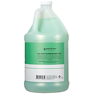 Ginger Lily Farms Club & Fitness Nourishing Body Wash, 100% Vegan & Cruelty-Free, Bath & Shower Gel for Men and Women, Aloe Vera Scent, 1 Gallon (128 fl. oz.) Refill
