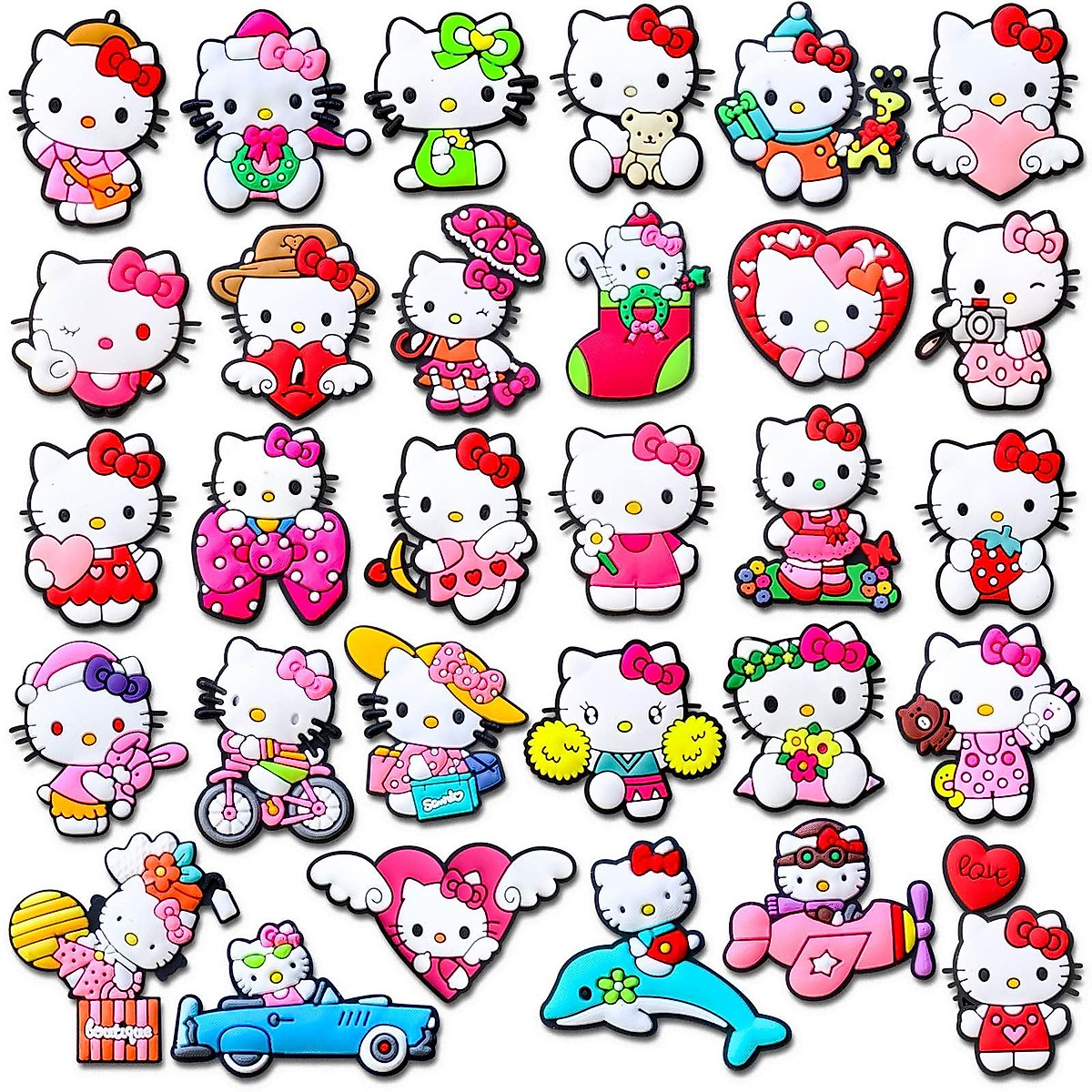 Fohiahfce 30PCS Shoe Charms Fits for Clog Sandals Shoes Decoration, Cartoon Accessories Charms for Gifts