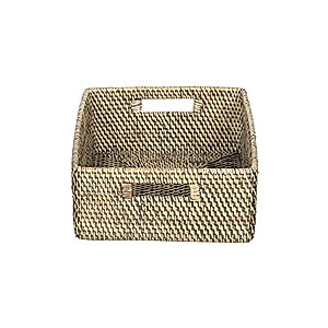 Kouboo 1060122 Laguna Rattan Shelf & Organizing Basket, Gray-Brown