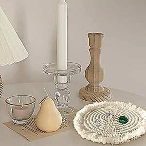 Macrame Coasters 4 Pack Boho Coasters Beige Absorbent Coasters Set for Wooden Table Protection Woven Handmade Housewarming Gift Presents for New Home