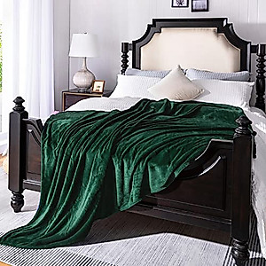 JIAHANNHA Fleece Blanket King Size Green 108 by 90 Inches Blankets for Couch Sofa Bed 280GSM,Super Soft Cozy and Luxury Bed Blanket for All Season