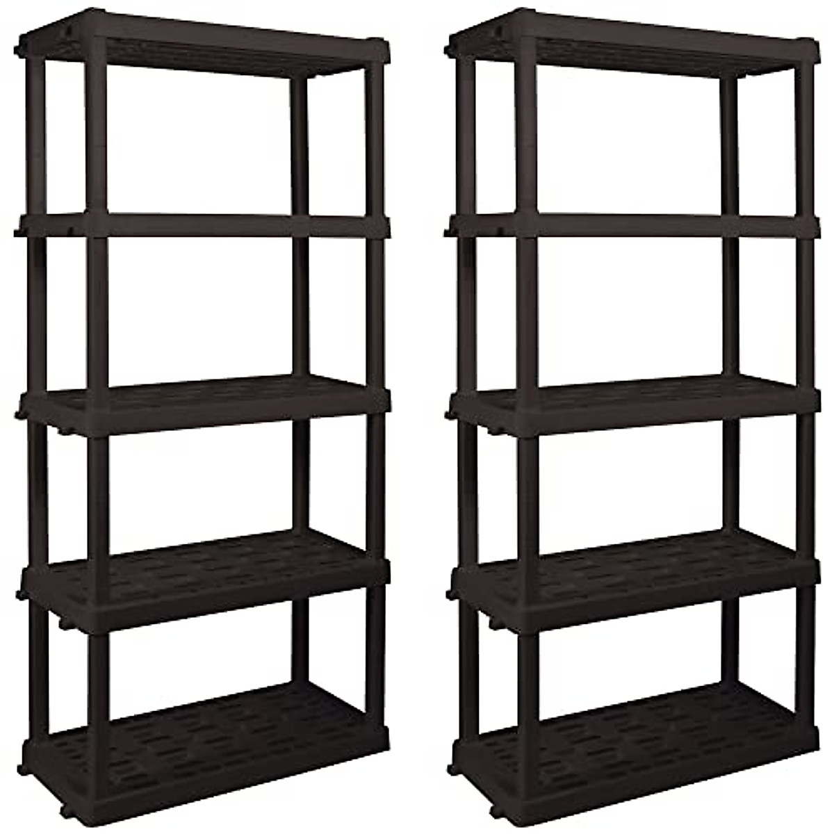 Oskar 5-Tier Storage Shelf, Interlocking Heavy Duty Shelving Unit, 750 lbs(‎18 x 36 x 73.8 inches), Multipurpose Organizer for Garage, Basement, Utility Shed, Workshop, Made in North America, Black