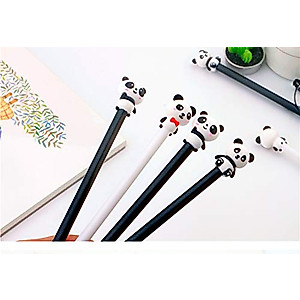 12pcs 0.5mm Cute Kawaii Animal Panda Pens Black Ink Gel Pens Fine Point Roller Pens (White)