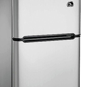 RCA RFR459 Compact Fridge with Freezer-Dual Adjustable Thermostat-Reversible Door-Removable Glass Shelves-Ideal for Bedroom/Dorm/Apartment/Office-4.5 Cubic Feet-Platinum, cu. ft, Stainless