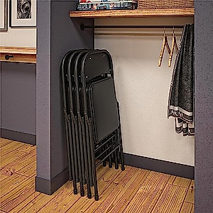 GIVIMO Folding Chairs with Padded Seats 6 Pack Black Metal Padded Folding Chair with Steel Frame for Events Office Wedding Party - 330 lb Capacity