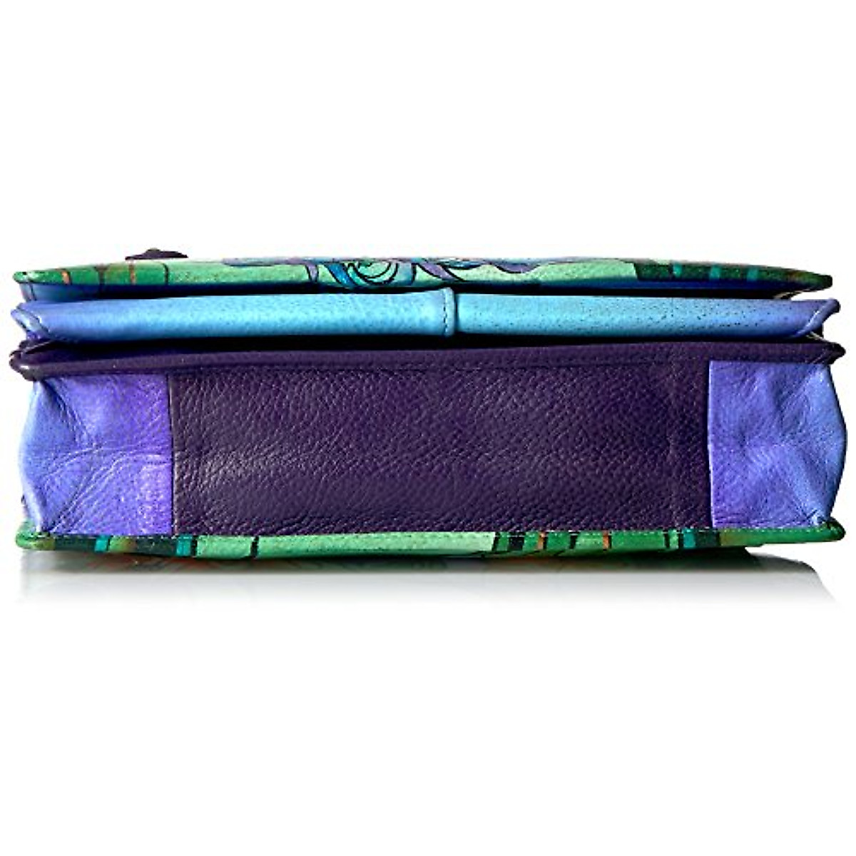 Anna by Anuschka Women’s Hand-Painted Genuine Leather Organizer Wallet On a String - Midnight Peacock