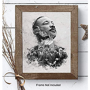 Dr Martin Luther King, MLK, Civil Rights Art - African American Wall Decor, Decoration for Living Room, Bedroom, Office - Gift for Black History Month - UNFRAMED Black Lives Matter Poster Print Photo