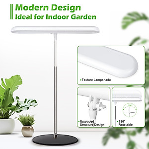 FOXGARDEN- Grow Light, Full Spectrum Desktop Grow Lamp with Base, Bright LED Plant Light with Auto On/Off Timer 4/8/12H, 4 Dimmable Brightness, Height Adjustable, Ideal for Indoor Plants