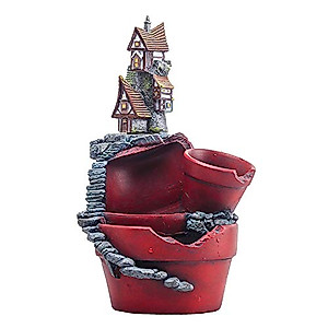 ZFRANC Flower Pot - Creative Castle House Shaped Resin Garden Pot, New Novelty Bonsai Plant Flower Pot for Succulents, Cactus, Flowers, Indoor Outdoor Decorations