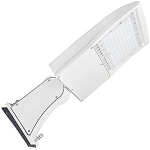 150W LED Parking Lot Light 21000 LM, 5000K 1-10V Dimmable LED Shoebox Pole Area Light (600W MH Equiv), Direct Arm Mount IP65 Waterproof 100-277V AC, UL&DLC, White (Direct Arm Mount, 150Watts)