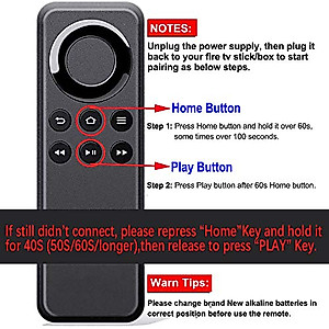 New CV98LM Replacement Remote Control Suit for Amazon Fire TV Stick and Amazon Fire TV Box 1st Generation W87CUN CL1130 and 2nd Gen DV83YW PE59CV Without Voice Function