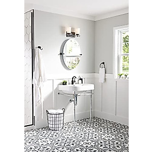 Moen Sarona Mediterranean Bronze One-Handle Single Hole Rustic Farmhouse Bathroom Faucet with Optional Deckplate, Traditional Bathroom Sink Faucet and Drain Assembly, 84144BRB