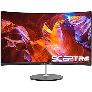 Sceptre 24" Curved 75Hz Gaming LED Monitor Full HD 1080P HDMI VGA Speakers, VESA Wall Mount Ready Metal Black 2019 (C248W-1920RN) (Renewed)