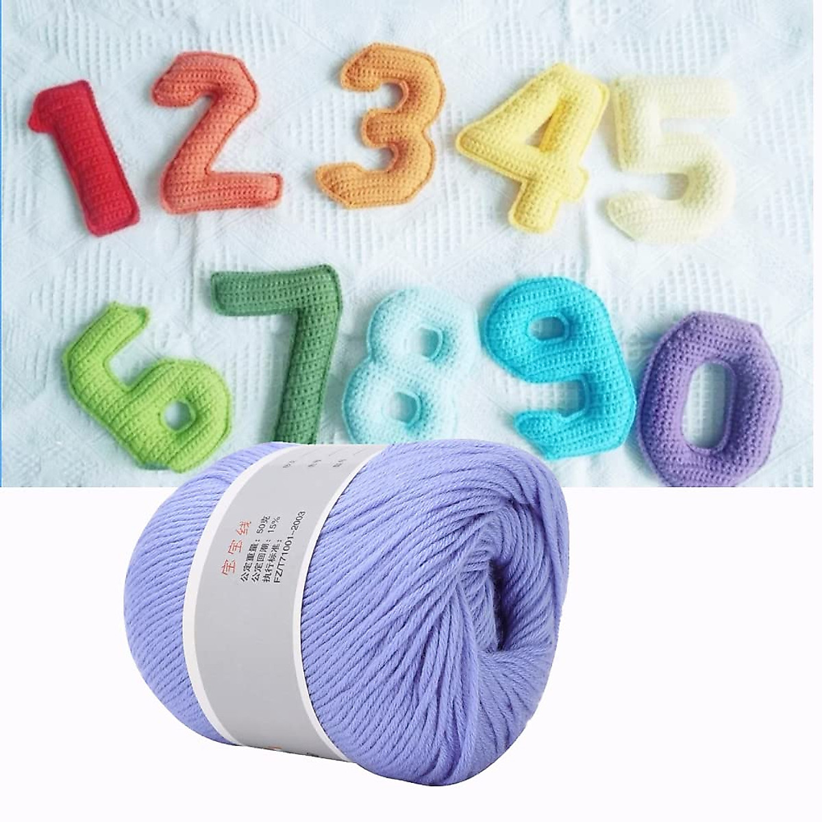 Milk Cotton Thread Colorful Baby Milk Cotton Yarn Soft Chunky Baby Milk Cotton Crochet Knitwear DIY Hand Knitting Yarn Mulit-Colorful Optional(Light Blue)