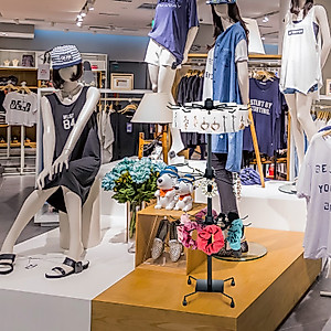 BBTO 2 Pcs Rotating Display Stand Jewelry Display Rack with Hooks Metal Earrings Stand for Vendors Necklace Bracelet Selling(Black,28.35 x 11.81 Inch)