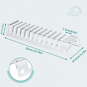 Acrylic Hat storage for Baseball Caps 2 Pack-Hat Holder for 24 Baseball Caps,Football,Snapback Caps,Hat rack,No install required,Multipurpose Hat Display Organizer Stand for Bedroom,Closet,Dresser