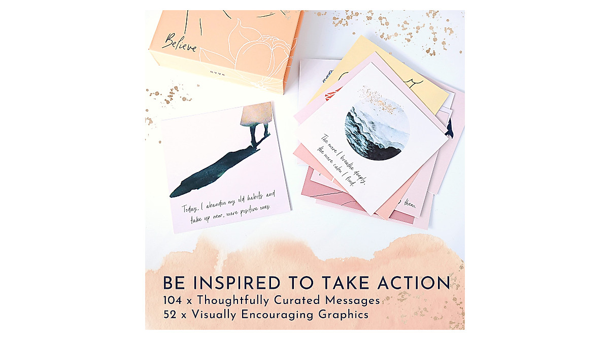 RYVE Positive Affirmations Cards for Women - 52 Mindfulness Cards with Affirmations and ...