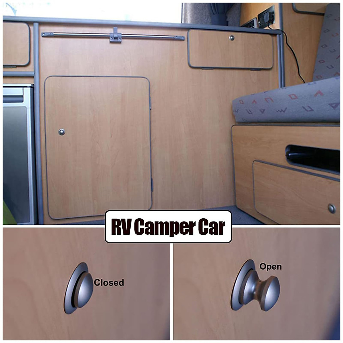 SyLabY 100 Pieces 20mm Mini Push Button Lock Chrome Cabinet Door Catch Keyless Cupboard Latch RV Drawer Locks for Motorhome Camper Caravan Home Yachts Furniture Hardware Accessories