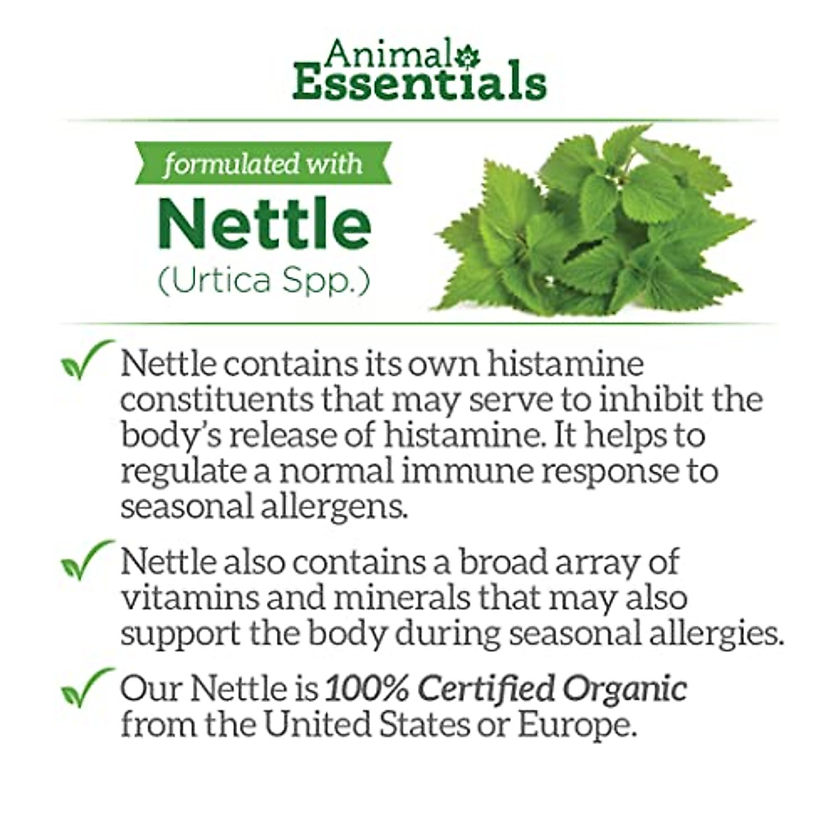 Animal Essentials Seasonal Allergy Herbal Supplement for Dogs & Cats, 2 fl oz - Made in the USA, Sweet Tasting Allergy Relief