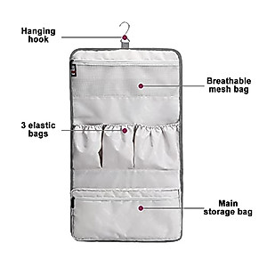 Buwico Travel Case for Dyson Airwrap, Portable Hanging Curling Iron Travel Bag with Hanging Hook, Waterproof Travel Storage Case Organizer for Dyson Airwrap (grey)