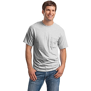 Hanes Beefy-T Adult Pocket T-Shirt Grey L