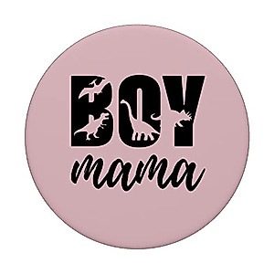 Boy Mama Boy Mom Mommy Dinosaur Dino Trex Mothers Day Women PopSockets Swappable PopGrip