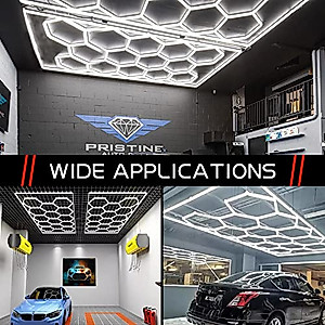 Updated Bigger Size Hexagon LED Garage Light: 900W 108000LM Ultra-Bright, Hexagon led Lights for Garage Warehouse Workshop Gym Basement