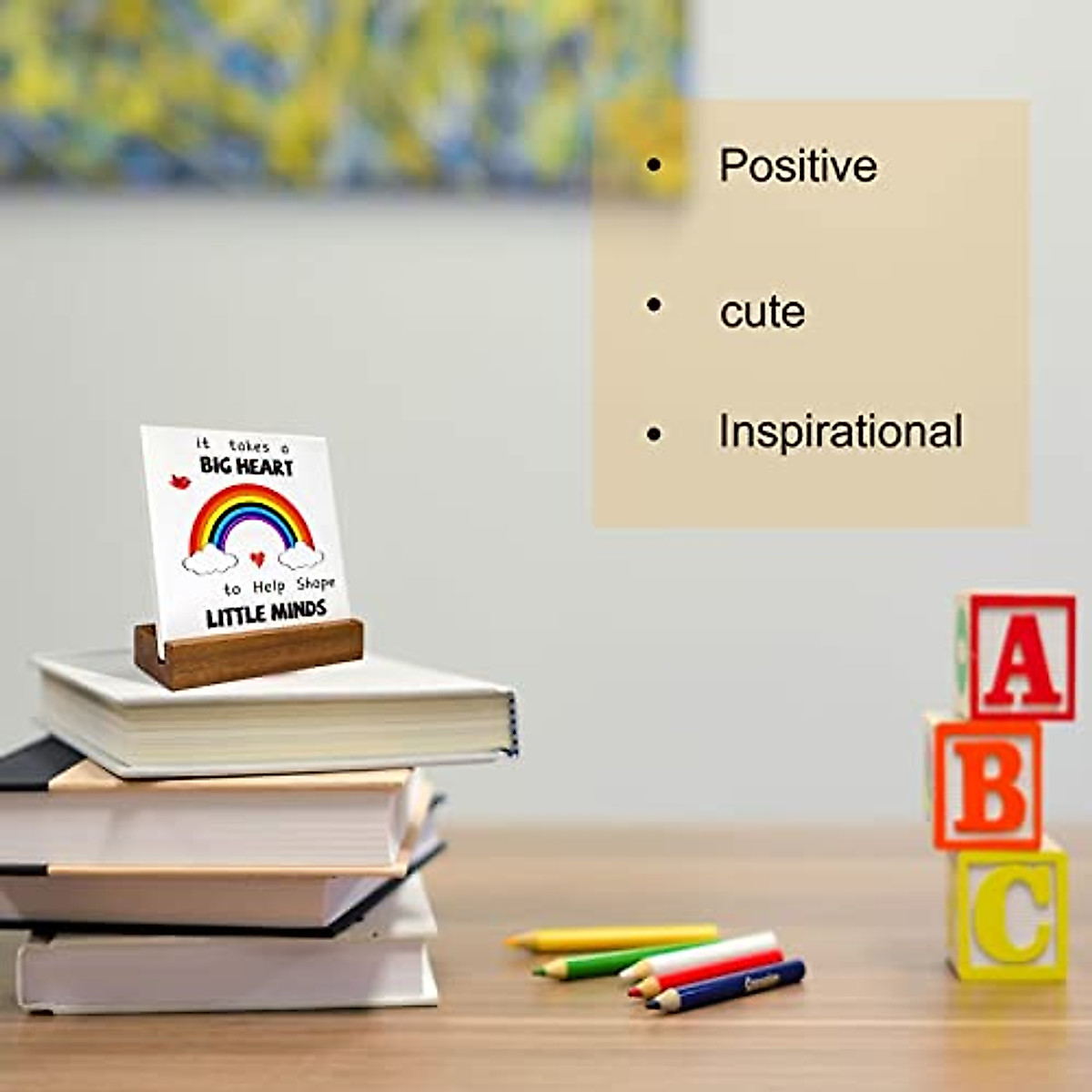 Teacher Appreciation Gifts - Ladies Teacher Gifts For Desk Decor - It Takes A Big Heart To Help Shape Little Minds - The Best Teacher Gifts For Students - Funny Thank You, Birthday, Christmas Gifts