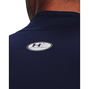 Under Armour Men's ColdGear Armour Fitted Mock, Midnight Navy (410)/White, Large