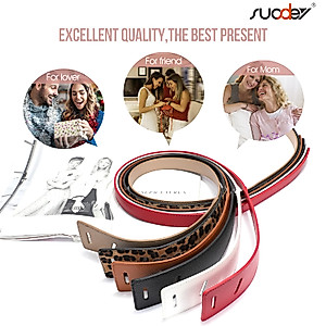 SUOSDEY Womens Leather Belt for Dress, Tie a Knot Genuine Leather Waist Belt for Jumpsuit Coat,black belt