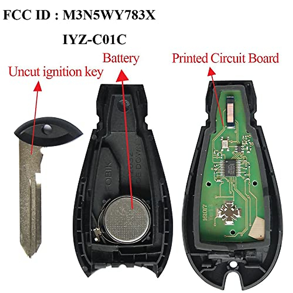 5 Button Key Fob Replacement Compatible for 2008 2009 2010 2011 2012 2013 Jeep Grand Cherokee,2008 2009 2010 Jeep Commander Car Keyless Entry Remote Control M3N5WY783 IYZ-C01C