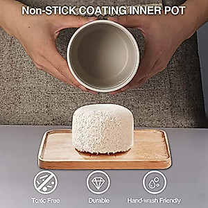 MOKKOM Mini Rice Cooker 2 Cups uncooked, Healthy Ceramic Coating Portable Rice Cooker, 0.8L Travel Rice Cooker Small for 1-2People, Personal Rice maker, Keep Warm Function, Multi-cooker for White Rice, Grains, Oats