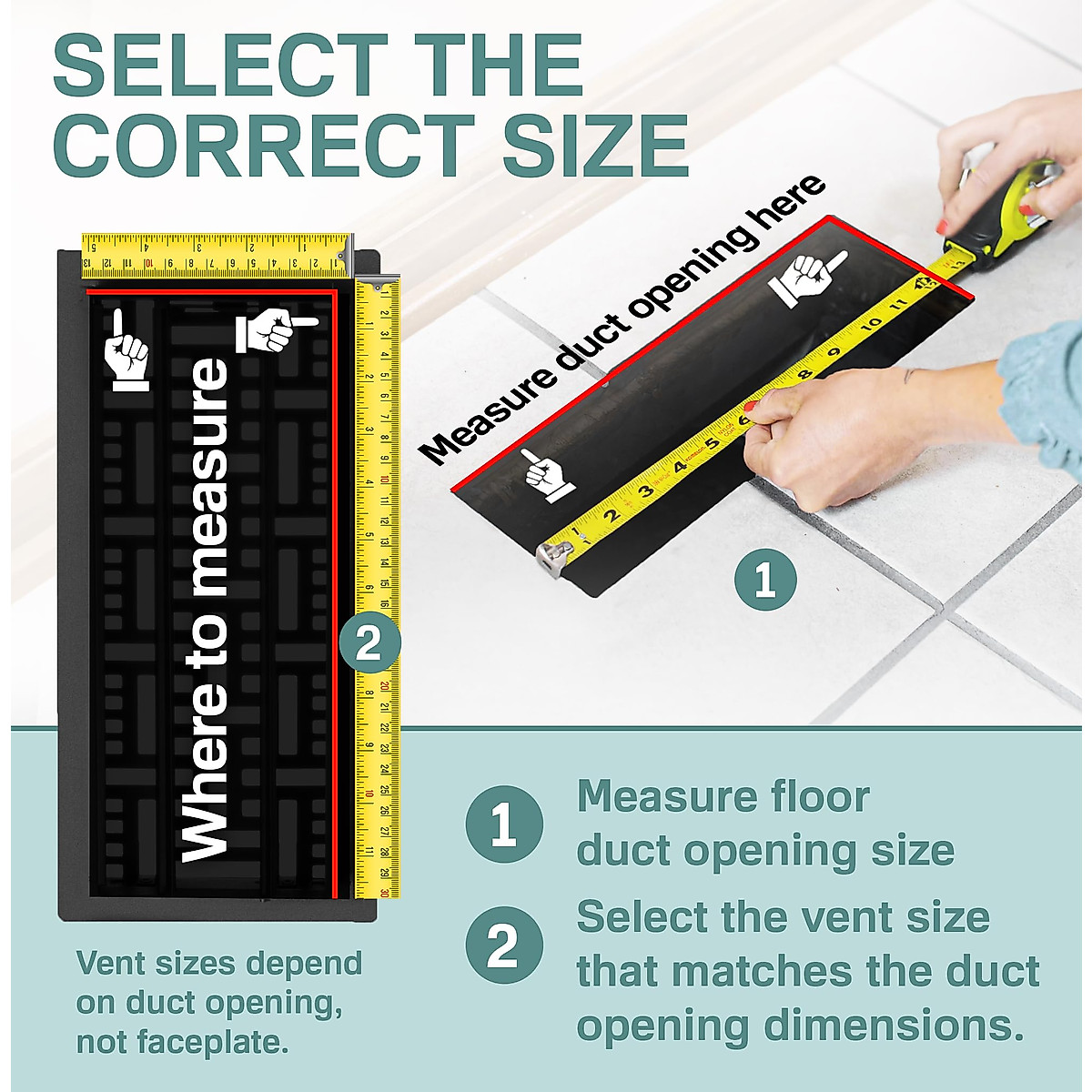 Home Intuition Basketweave Floor Vent Cover 2X12 Inch Floor Register with Mesh Cover Trap Heat and Air Walkable Metal Floor Vent for HVAC Duct, White