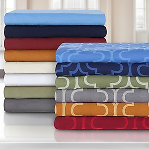 Superior Extra Soft All Season 100% Brushed Cotton Flannel Solid Bedding Duvet Cover Set - Burgundy, Twin Size