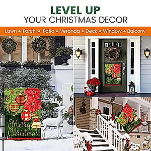 Home4Ever Christmas Garden Flag - Plaid Christmas Flag 12x18 Double Sided - Premium Printed Winter Flags for Outside - Welcome Garden Flag for Front Yard, Porch, Lawn, Door - Suits Standard Flagpoles