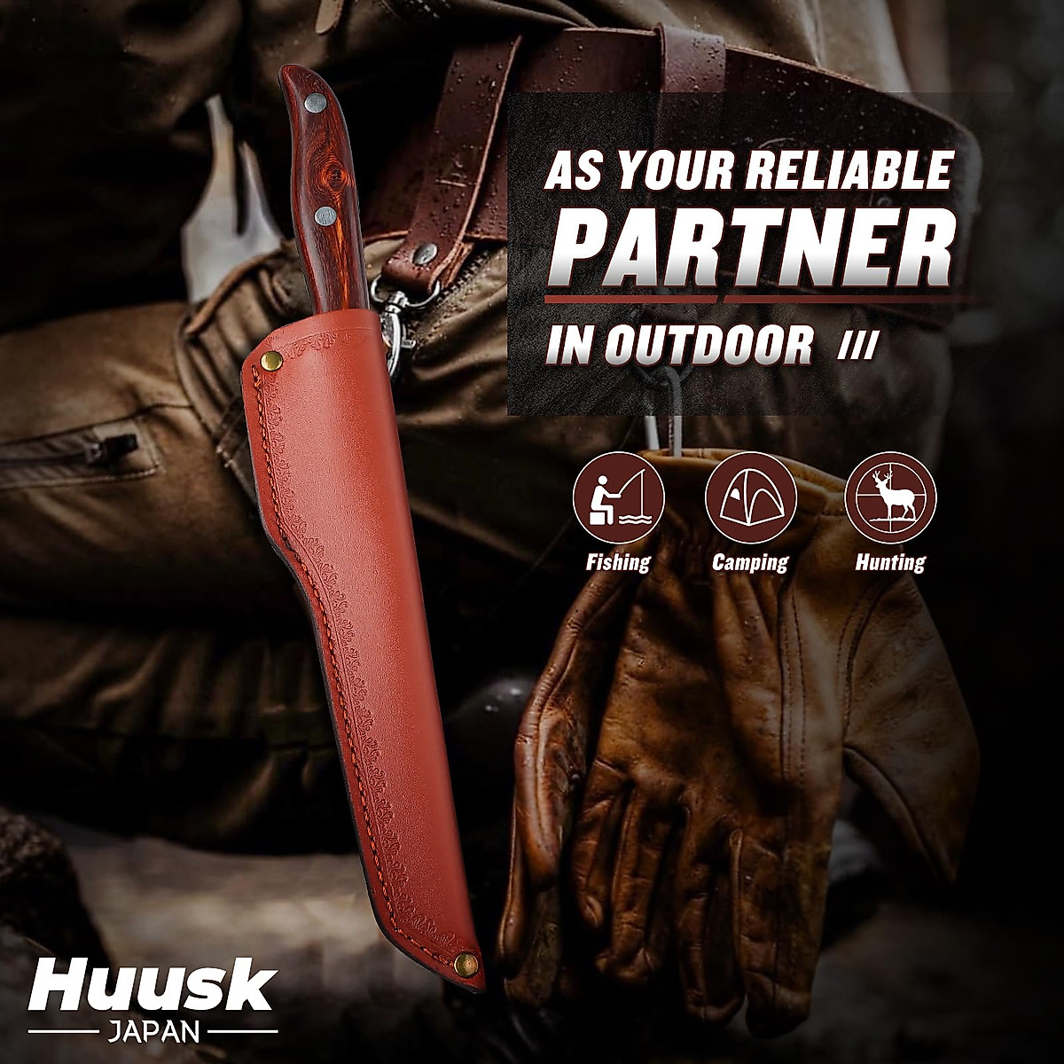 Huusk Brisket Trimming Knife,Fillet Knife for Meat,Curved Boning Knives 7 Inch, Hand Forged Meat Trimming Knife,Japanese Boning Knife Meat Butcher Knife for Fish Chincken Gift for Dad