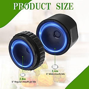 Electric Mason Jar Vacuum Sealer, Cordless Mason Jar Vacuum Sealer Kit for Wide Mouth and Regular Mouth Mason Jars, Portable Food Storage for Food Vacuum Storage