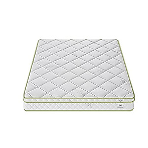 Queen Size Mattress - 8 Inch Cool Comfort Foam & Spring Hybrid Mattress with Breathable Organic Cotton Cover - Quilted Foam Plush Euro Pillow Top - Rolled in a Box - Oliver & Smith