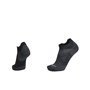 Le Bent Ultra Light Micro Tab Run Merino Wool Sock for Trail Running, Road Running, and Hiking - Black - Large