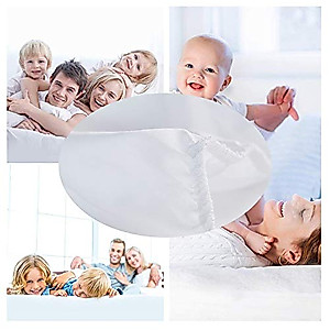 Fitted Crib Sheets Waterproof White Crib Toddler Mattress Protector Cover for Kids Baby Breathable Washable Bed Fitted Sheets Soft 8" Deep (Crib 28"x52")