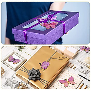 Sintuff 36 Pcs Butterfly Party Decor Butterfly Wood Hanging Ornaments Pink Purple Butterfly Hanging Ornaments Spring Summer Butterfly Hanging Decorations for Butterfly Baby Shower Decorations